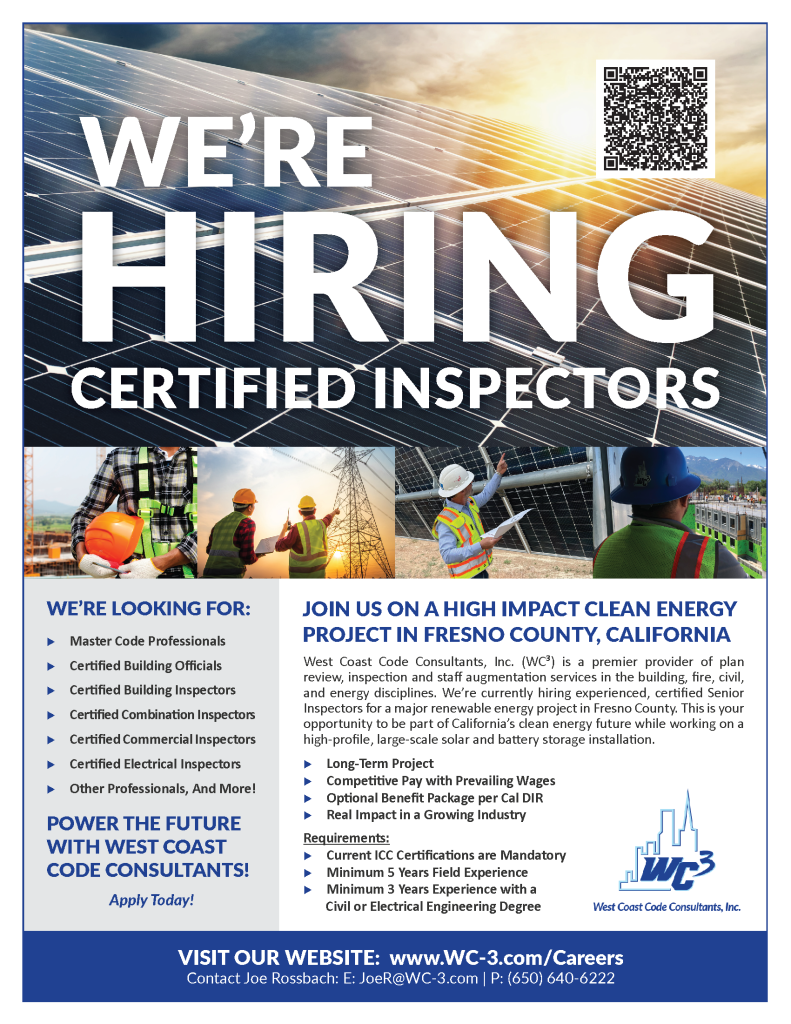Senior Energy/Building Inspector | California - West Coast Code ...